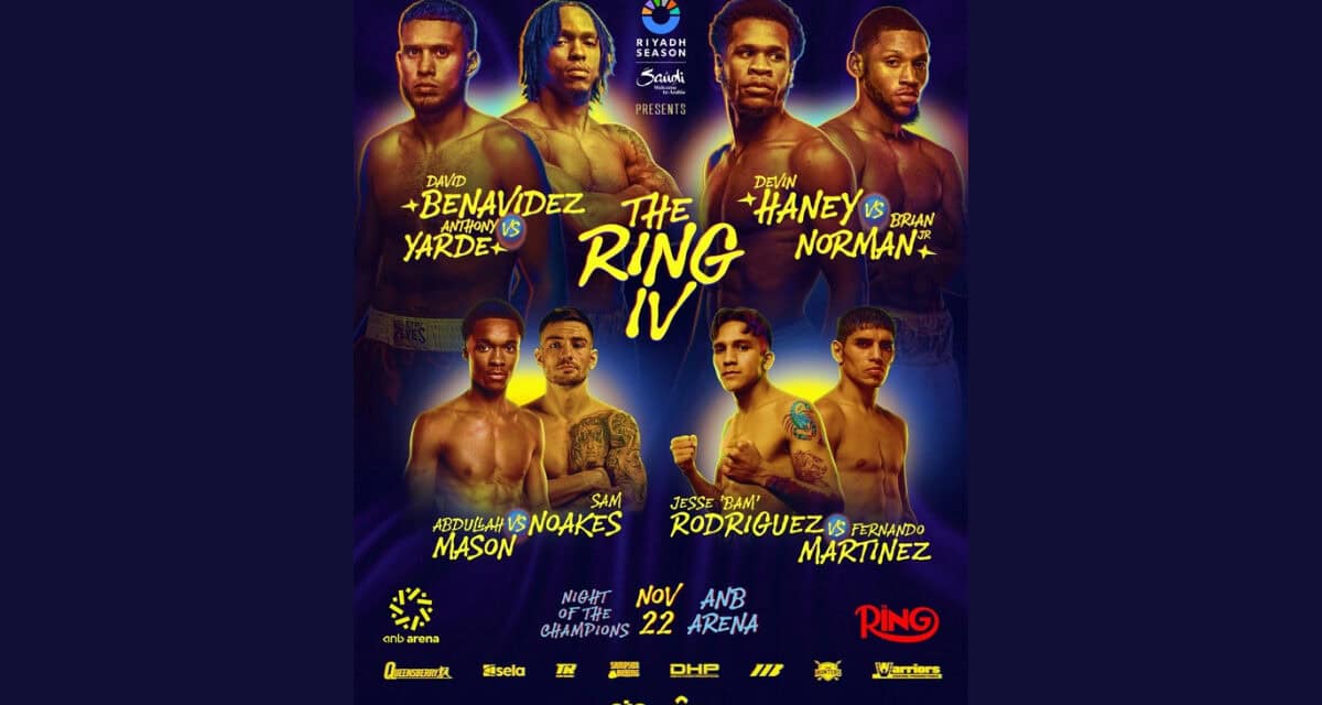 The Ring IV Riyadh boxing event features 4 world title bouts